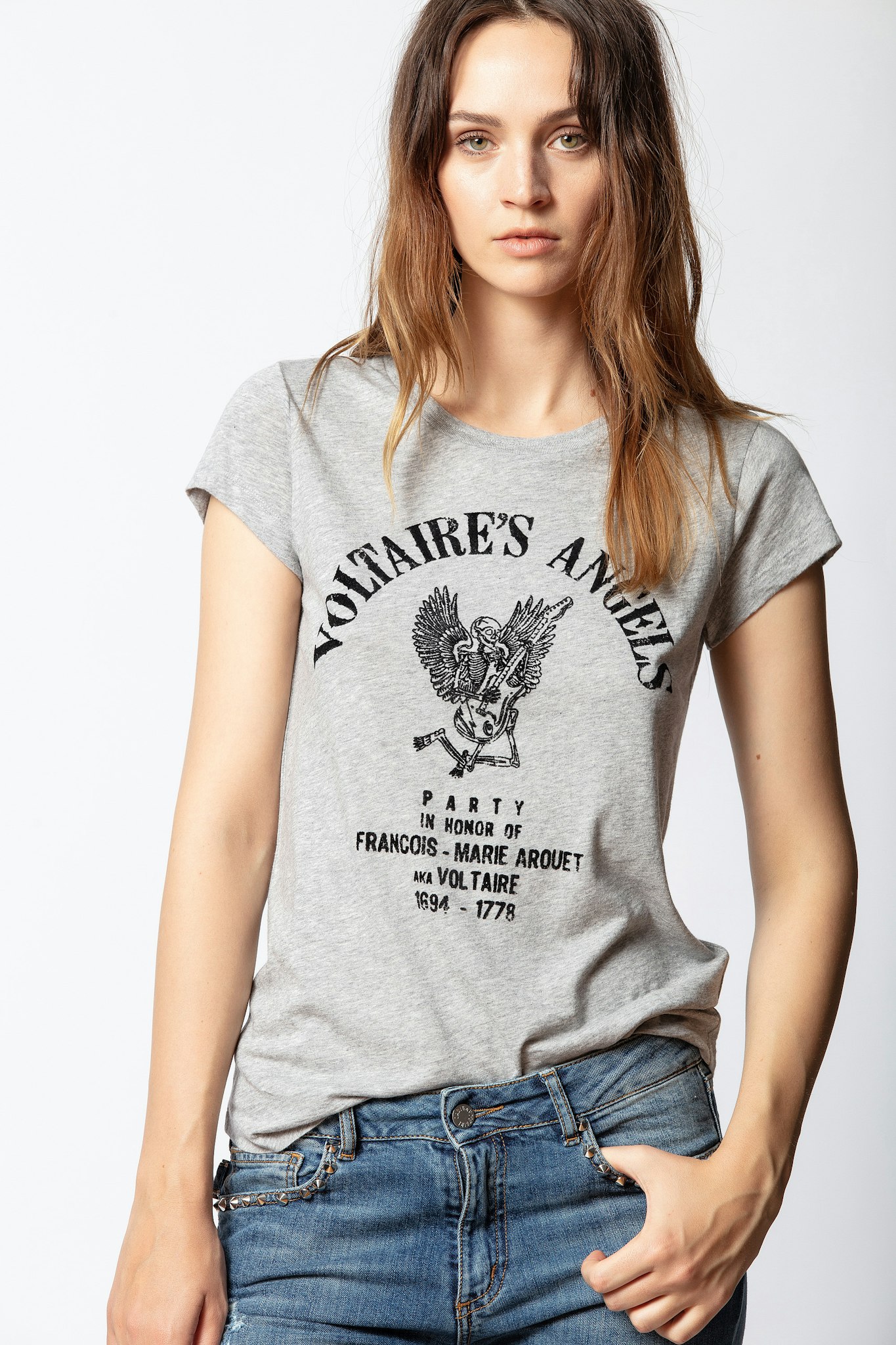 T Shirt Skinny Voltaire Angels T Shirt Femme Zadigandvoltaire